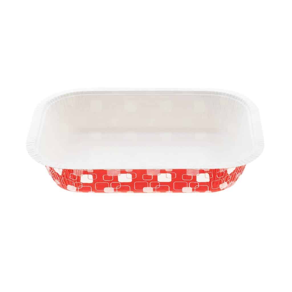 Large Oblong Red Retro Print 1150ml (180 per carton) - Confoil